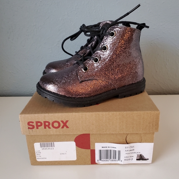 Sprox | Shoes | New Sprox Toddler Combat Boots Metallic Gun Metal ...